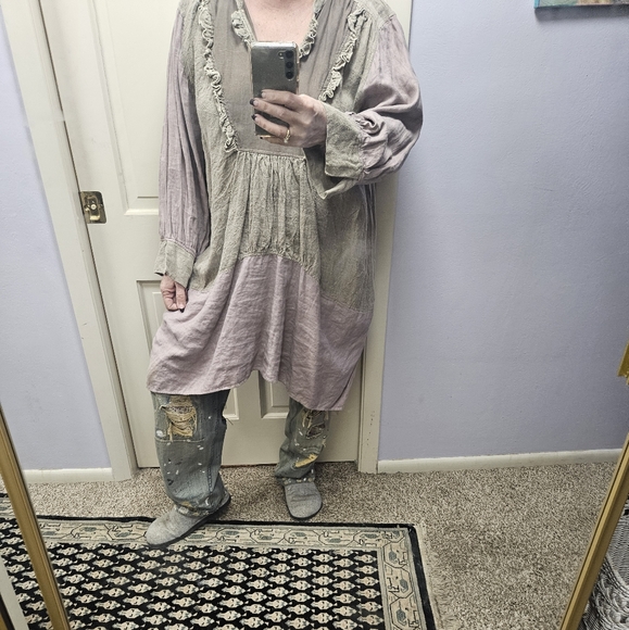 Magnolia Pearl | Dresses | Rare Vintage Linen Magnolia Pearl Heavy ...